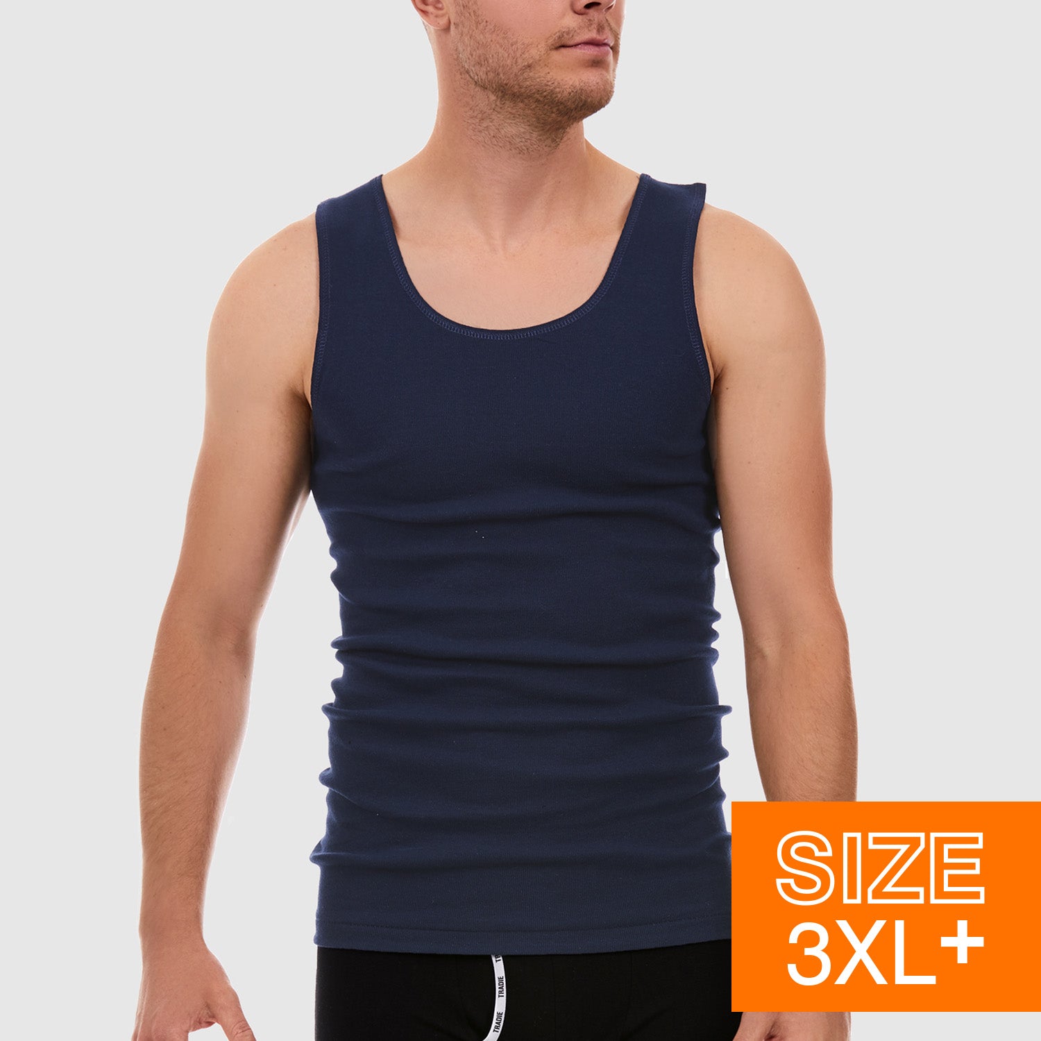 Big Fella Mens Singlet - Navy | TRADIE