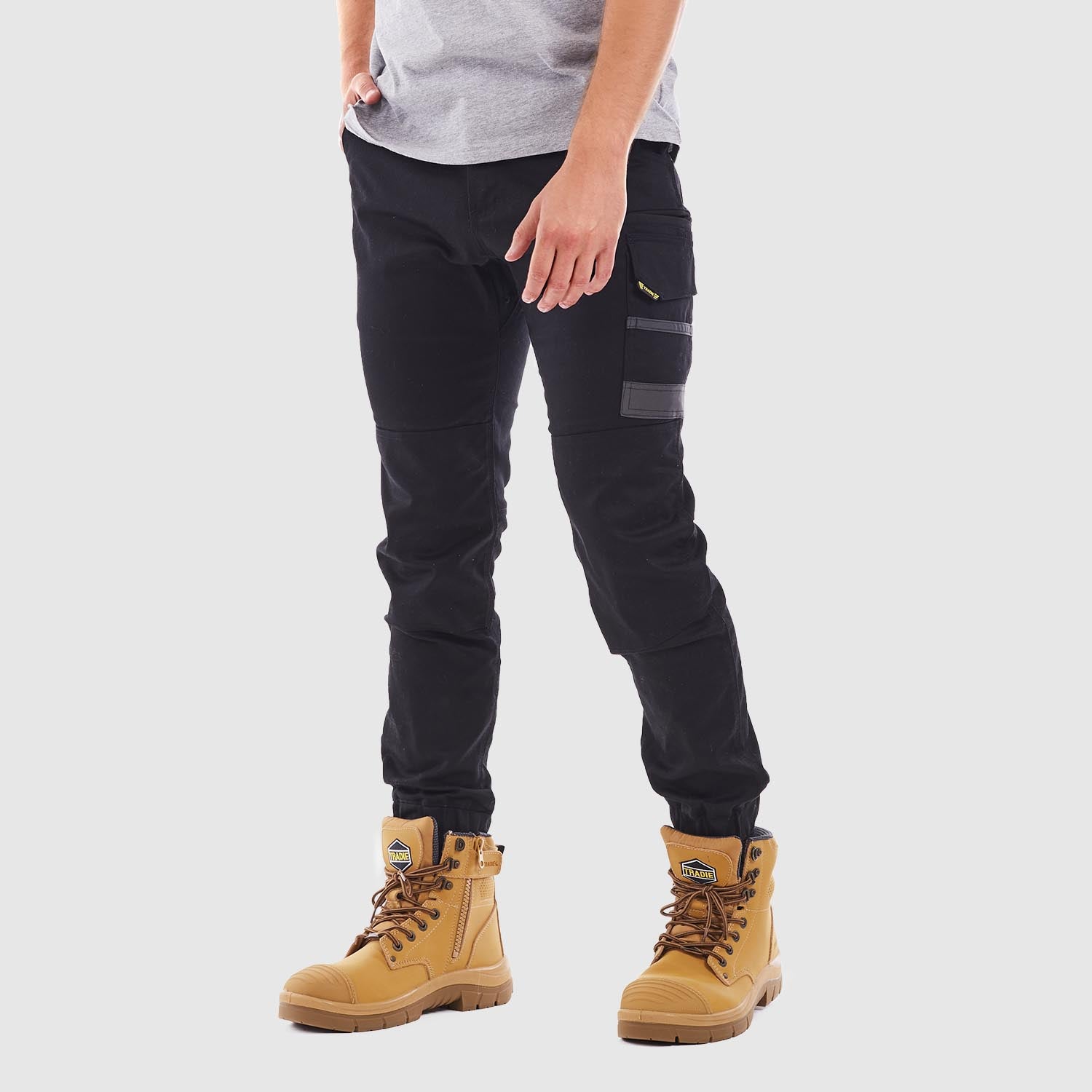 Men's Flex Cuffed Skinny Pant - Black | TRADIE