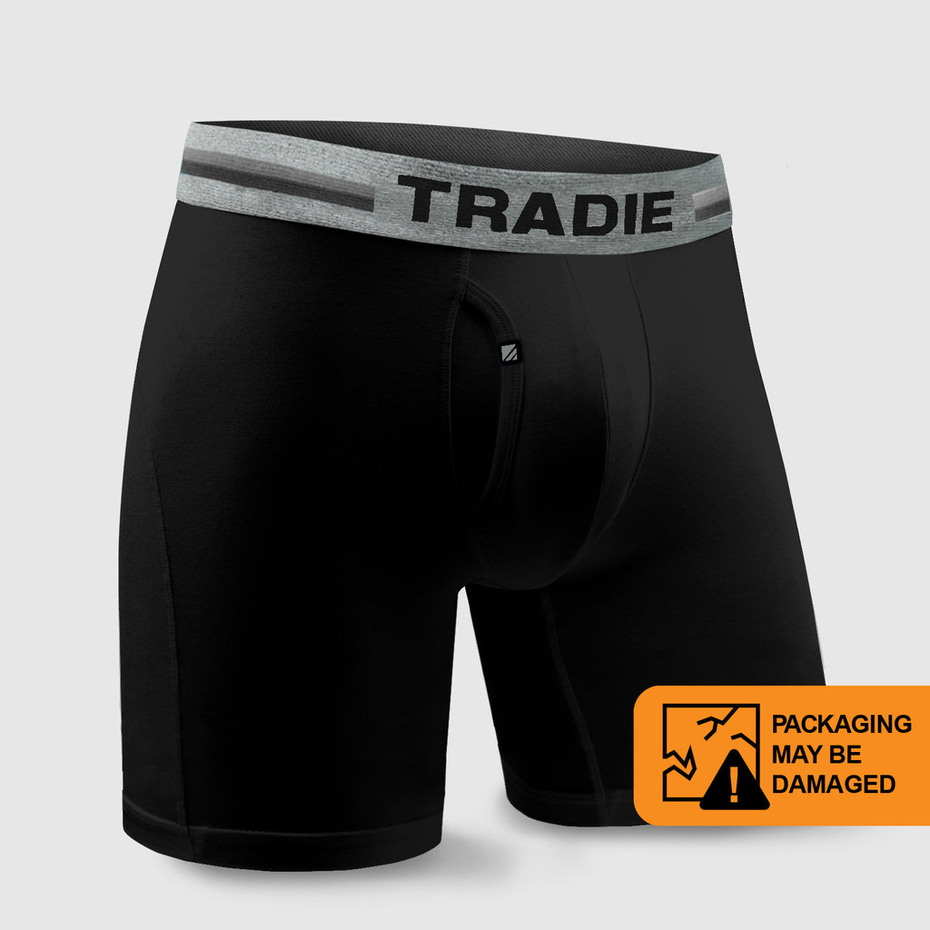 Bamboo No Bounce Long Leg Trunk - Black | TRADIE